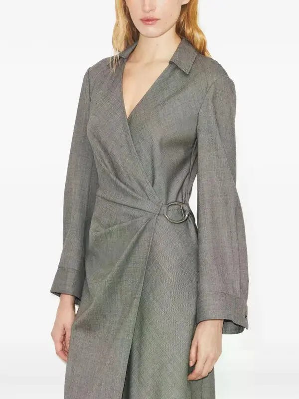 Tory Burch Wool Wrap Dress With Buckle Detail