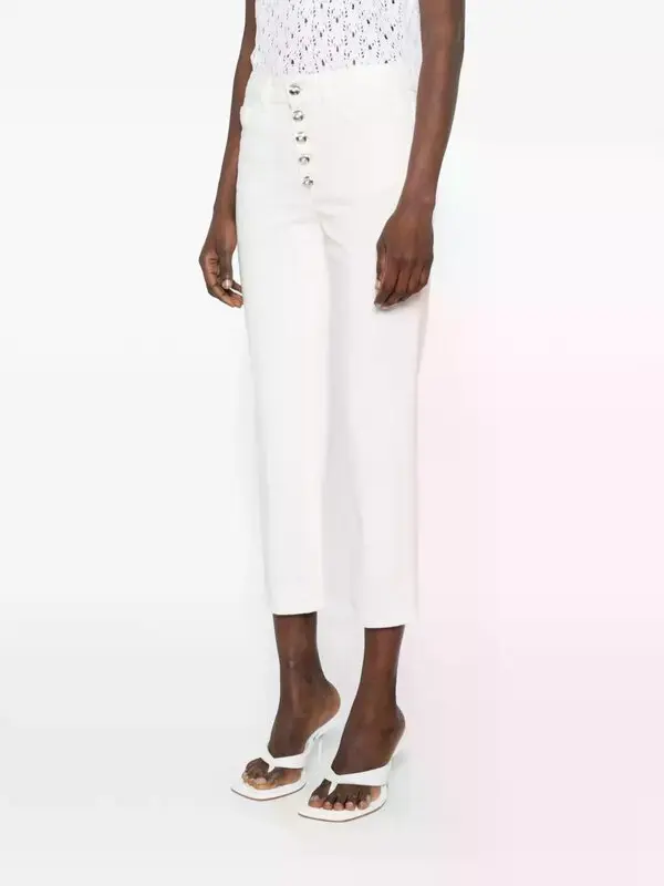 DONDUP Buttoned Denim Jeans - White