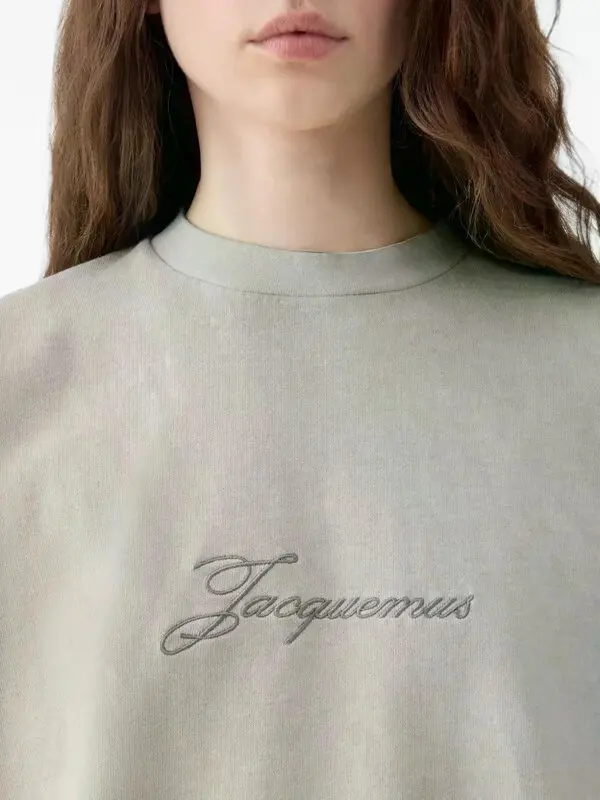 Jacquemus Embroidered Logo Cropped T-shirt