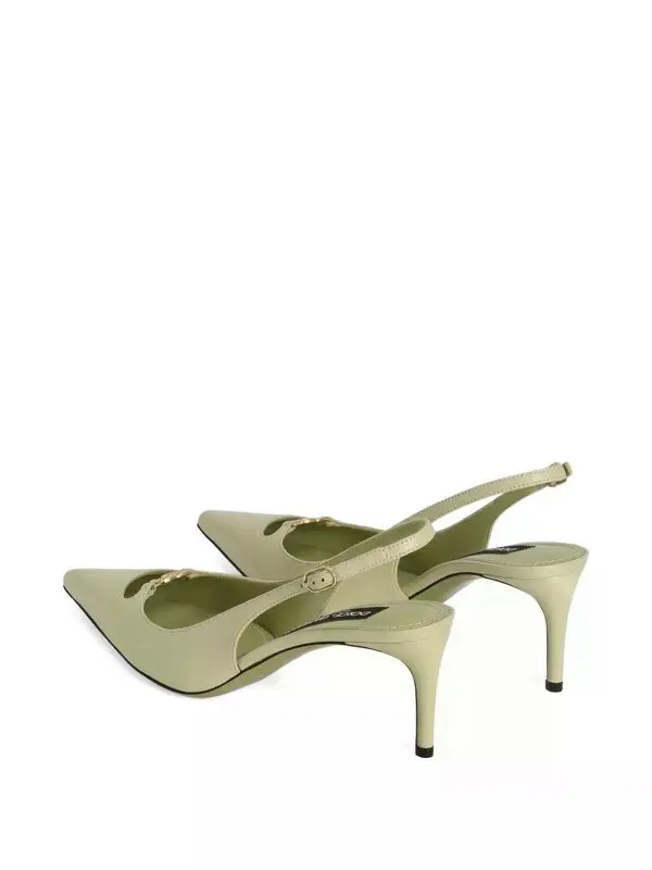 Dolce & Gabbana Lollo Silk Nappa Leather Slingbacks - Green