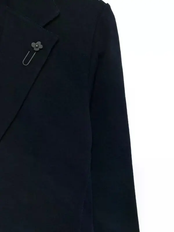 LARDINI Brooch Knit Blazer - Blue