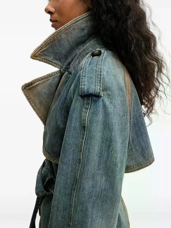 Miss Sixty Belted Double-breasted Denim Jacket