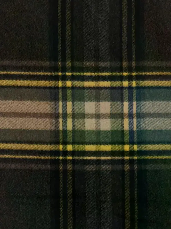 Saint Laurent Checked Fringed Scarf