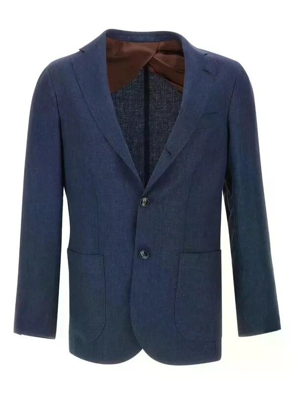 BARBA NAPOLI Button Blazer - Blue