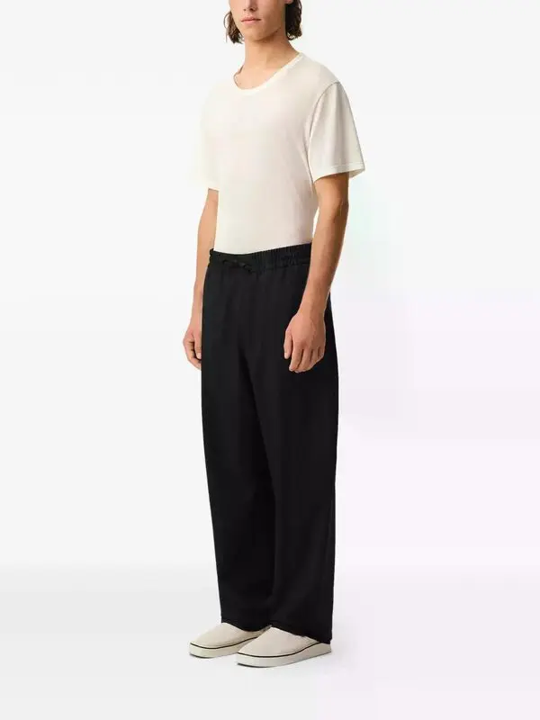 AMI Paris Wool Elasticated Waist Trousers - Black