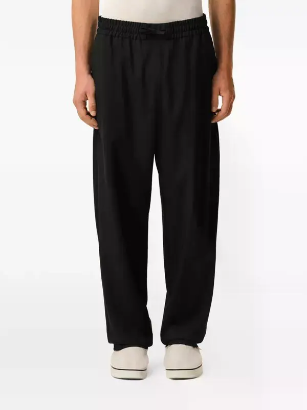 AMI Paris Wool Elasticated Waist Trousers - Black