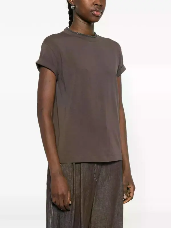 Brunello Cucinelli Beaded-neck Blouse