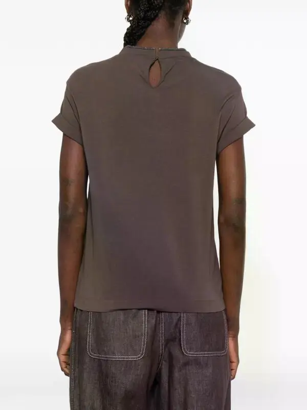 Brunello Cucinelli Beaded-neck Blouse