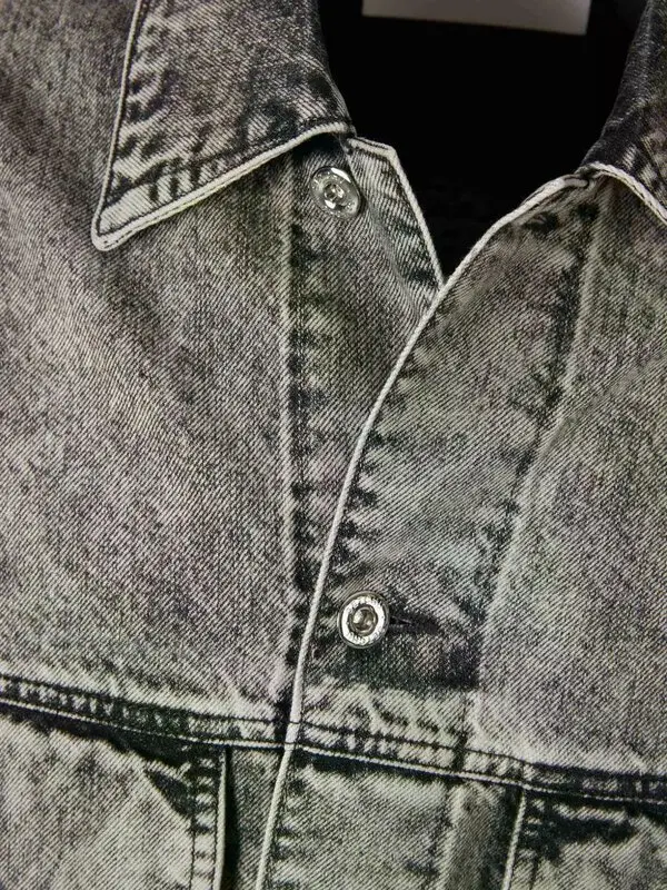 SETCHU Button-collar Denim Jacket