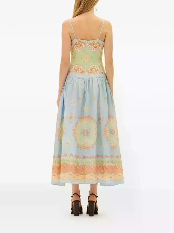 KATE FORD Matthiola Waisted Printed Dress