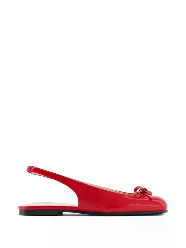 NODALETO Bulle Node Sb Patent Bow Ballet Flats - Red