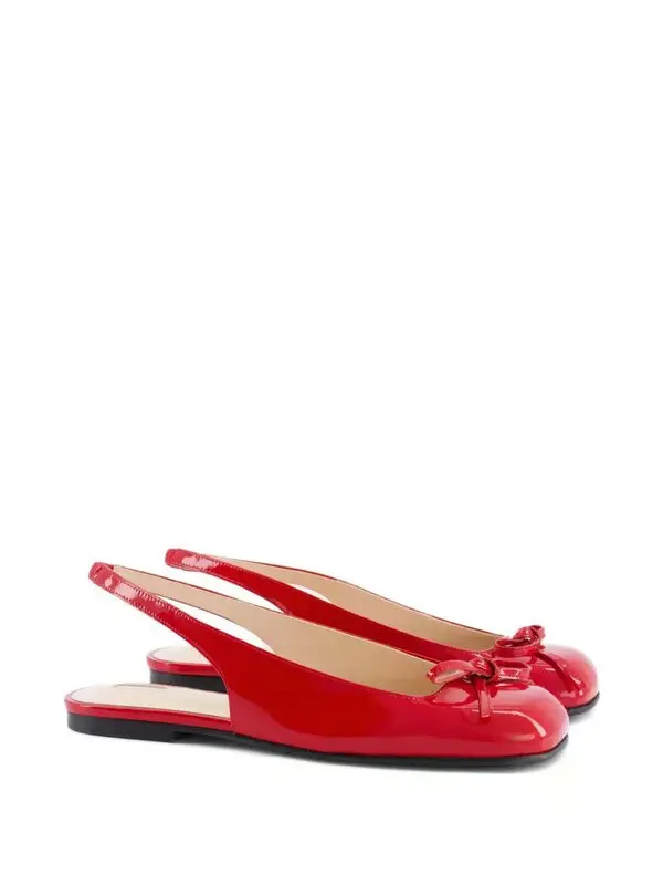 NODALETO Bulle Node Sb Patent Bow Ballet Flats - Red