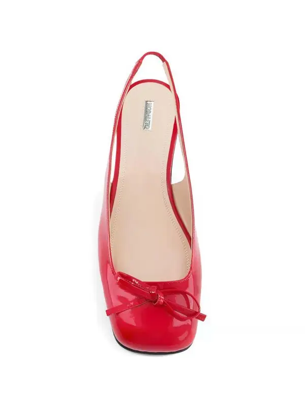 NODALETO Bulle Node Sb Patent Bow Ballet Flats - Red