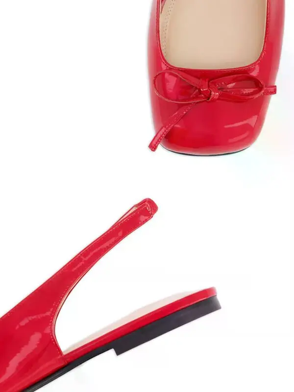 NODALETO Bulle Node Sb Patent Bow Ballet Flats - Red