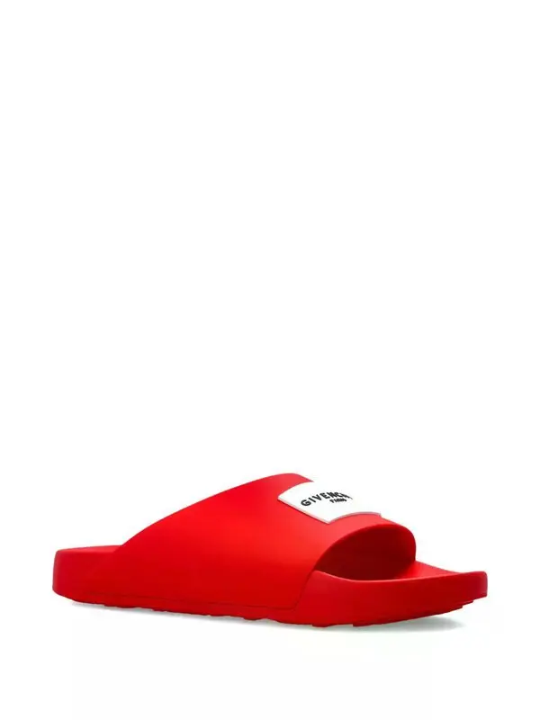 Givenchy Logo-plaque Slides - Red