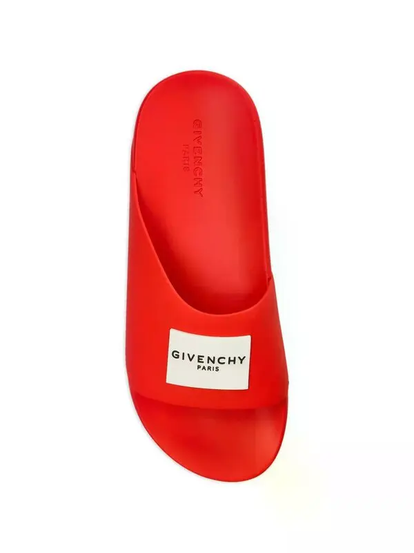 Givenchy Logo-plaque Slides - Red