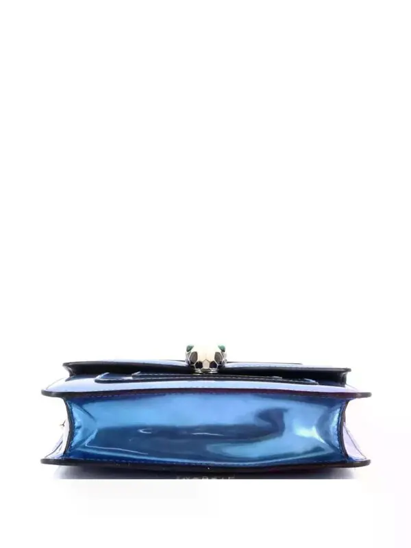 BVLGARI Serpenti Forever Square Metallic Leather Small Shoulder Bag