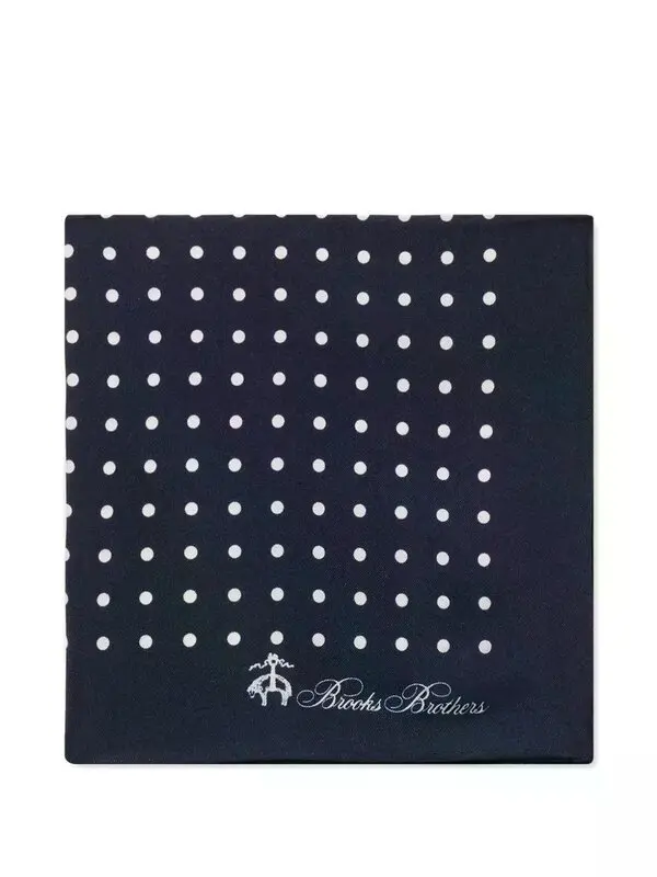 Brooks Brothers Polka Dot Silk Pocket Square - Blue