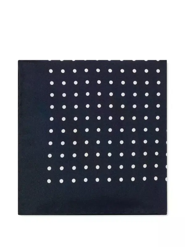 Brooks Brothers Polka Dot Silk Pocket Square - Blue