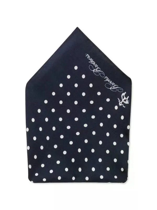Brooks Brothers Polka Dot Silk Pocket Square - Blue