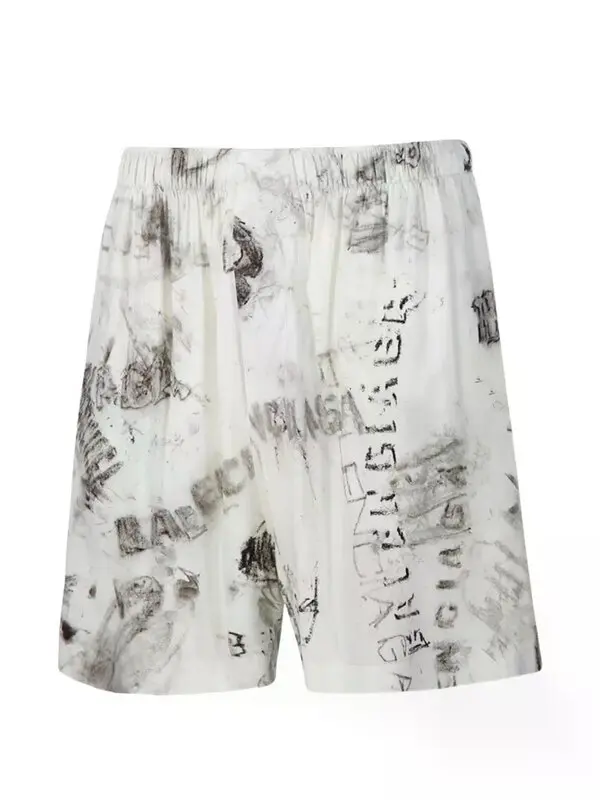 Balenciaga Print Pyjama Shorts