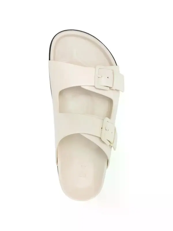 AMI Paris Buckles Leather Sandals - Neutrals