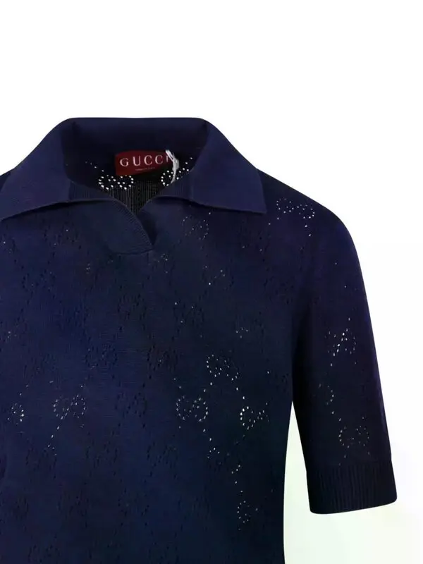 Gucci Gg Pointelle Polo Top