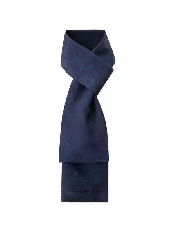 Shanghai Tang Tang Rose Chain Tang Scarf - Blue