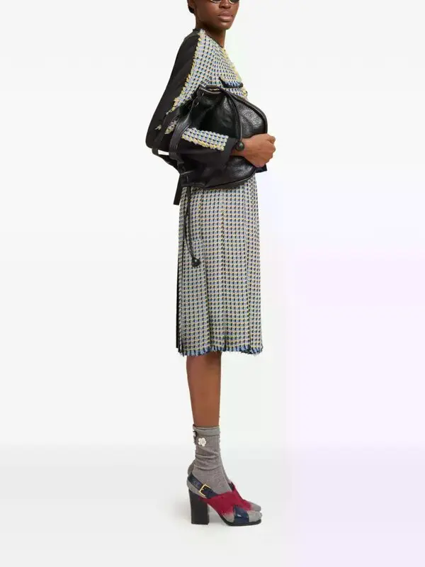 Marni Textured Tweed Jacket With Contrast Silk Blend Back