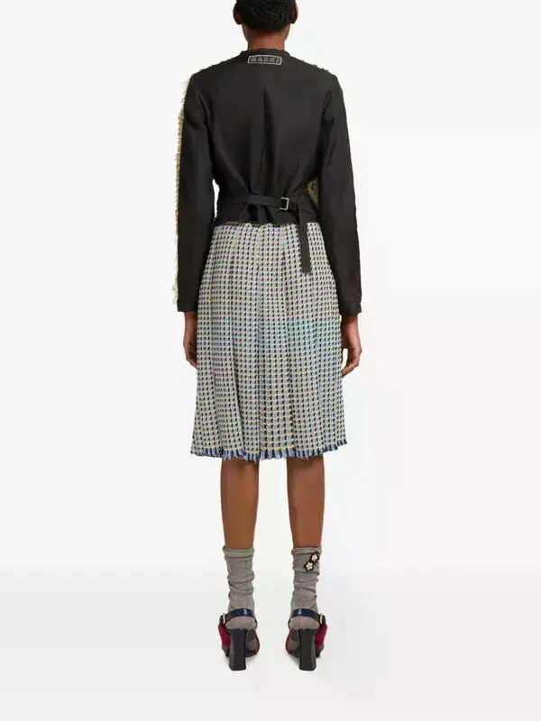 Marni Textured Tweed Jacket With Contrast Silk Blend Back