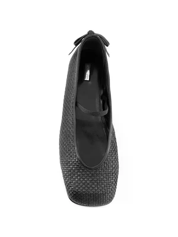 NODALETO Raffia Bow Ballet Flats