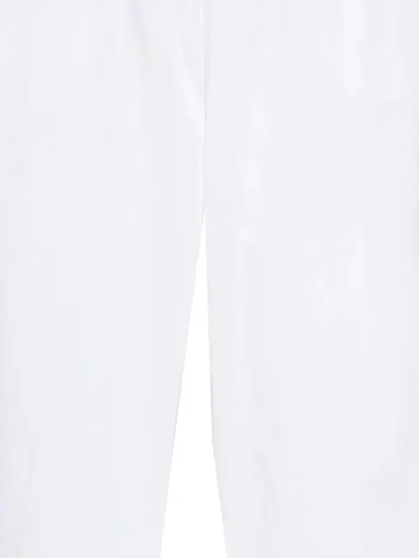 D.exterior Elasticated Waistband Cropped Wide Leg Trousers - White