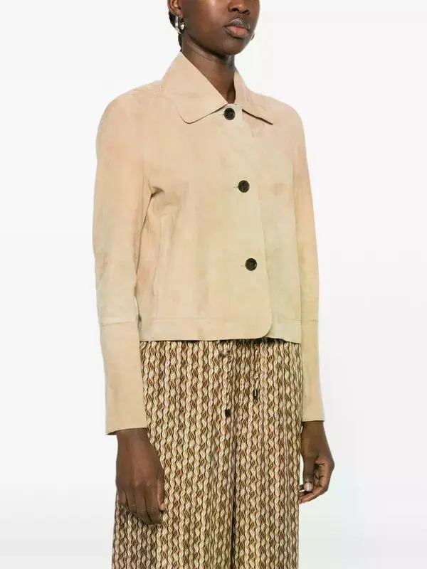 ARMA Button-fastening Suede Jacket - Neutrals