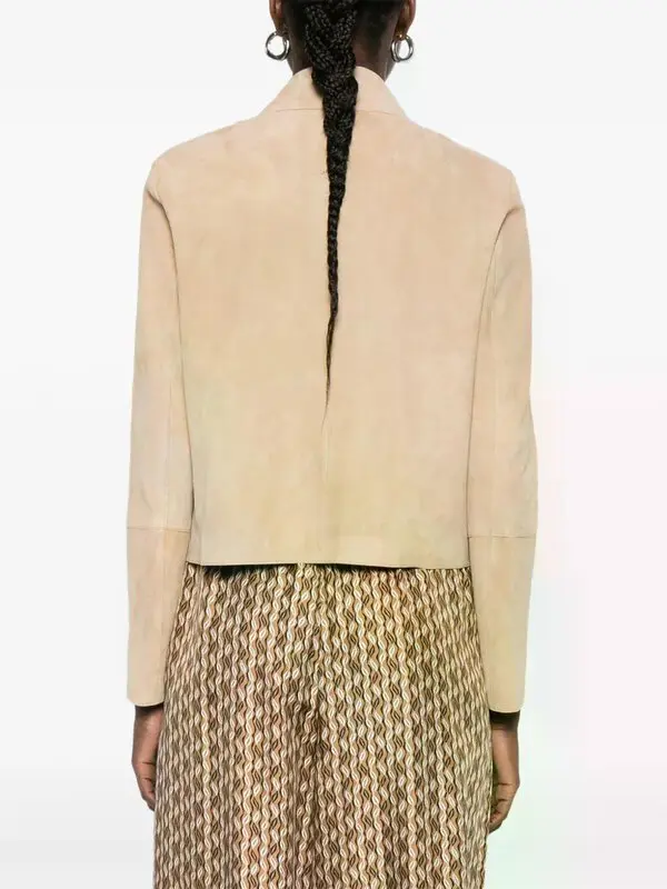 ARMA Button-fastening Suede Jacket - Neutrals