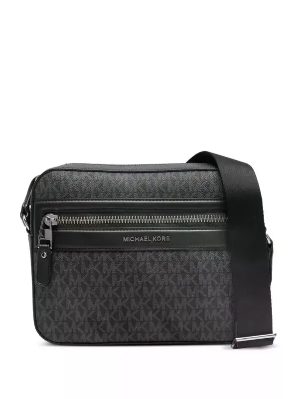 Michael Kors Monogram Pattern Shoulder Bag - Black