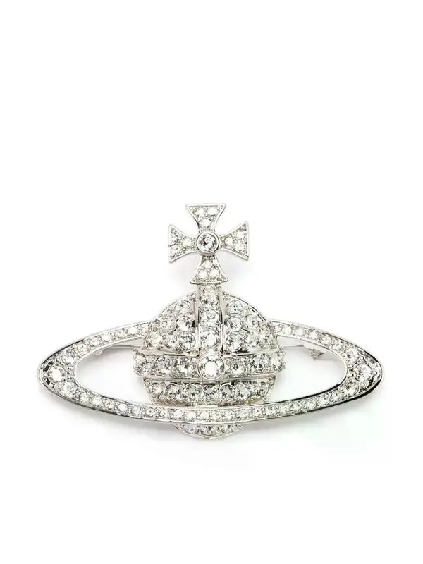 VIVIENNE WESTWOOD Orb-detail Crystal Brooch - Silver