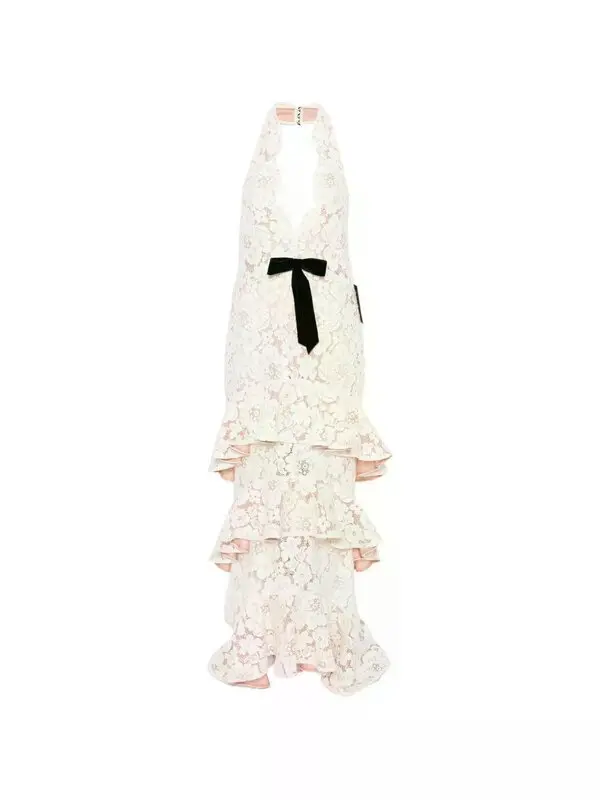 Retrofete Senara Lace Ruffled Maxi Dress