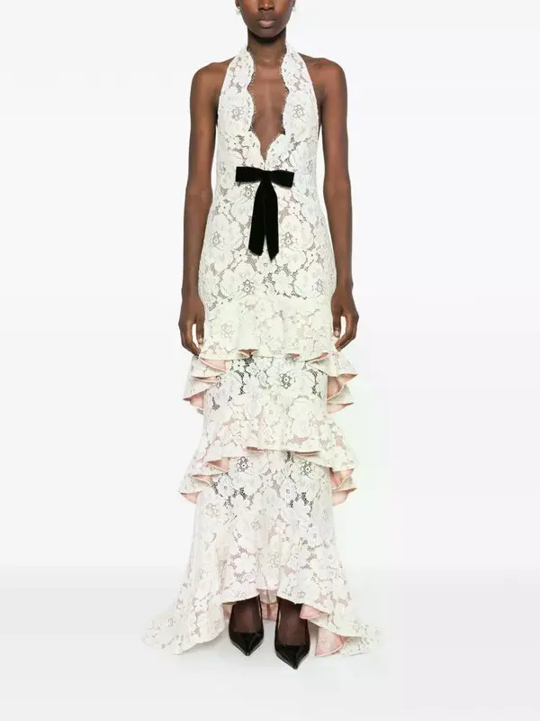 Retrofete Senara Lace Ruffled Maxi Dress
