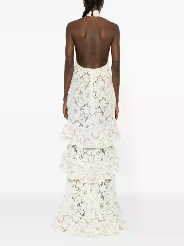 Retrofete Senara Lace Ruffled Maxi Dress