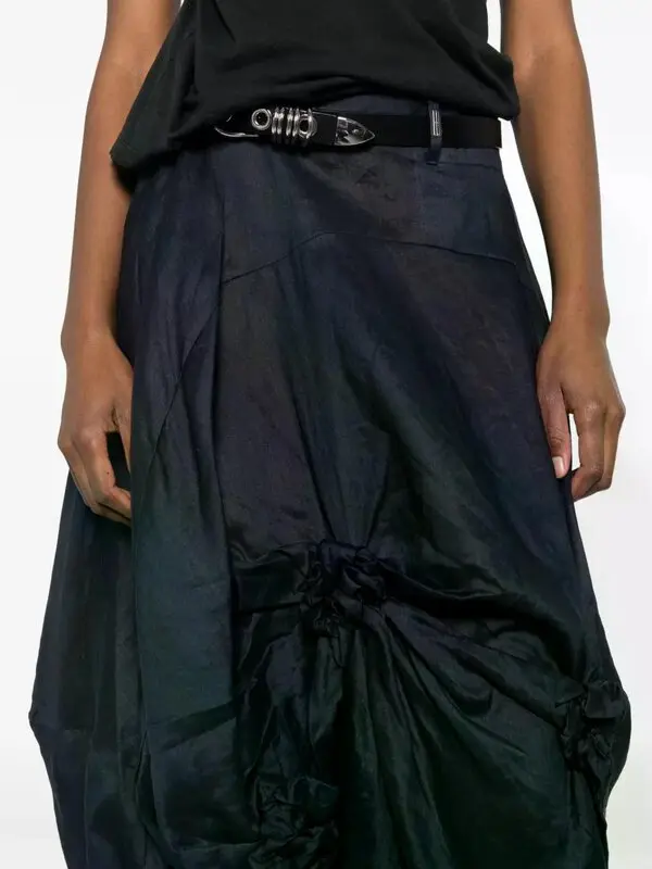 High Zip-up Midi Skirt