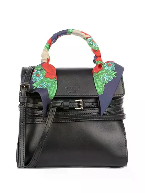 Moschino Small Tie Me Scarf-detail Tote Bag - Black