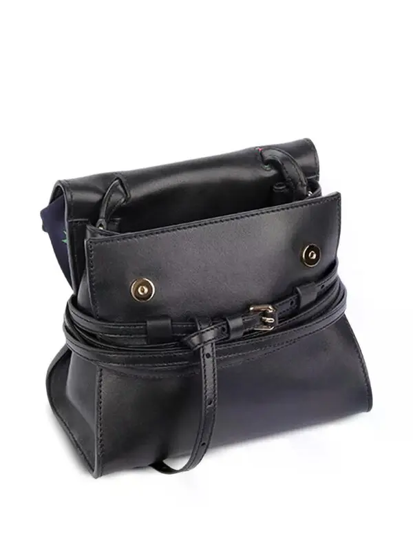 Moschino Small Tie Me Scarf-detail Tote Bag - Black