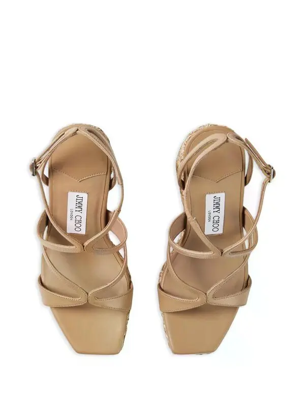 JIMMY CHOO Ayla 110 Strappy Heeled Espadrilles - Brown