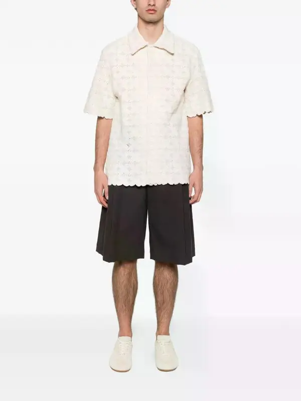 Sandro Cotton Broderie Anglaise Shirt - Neutrals