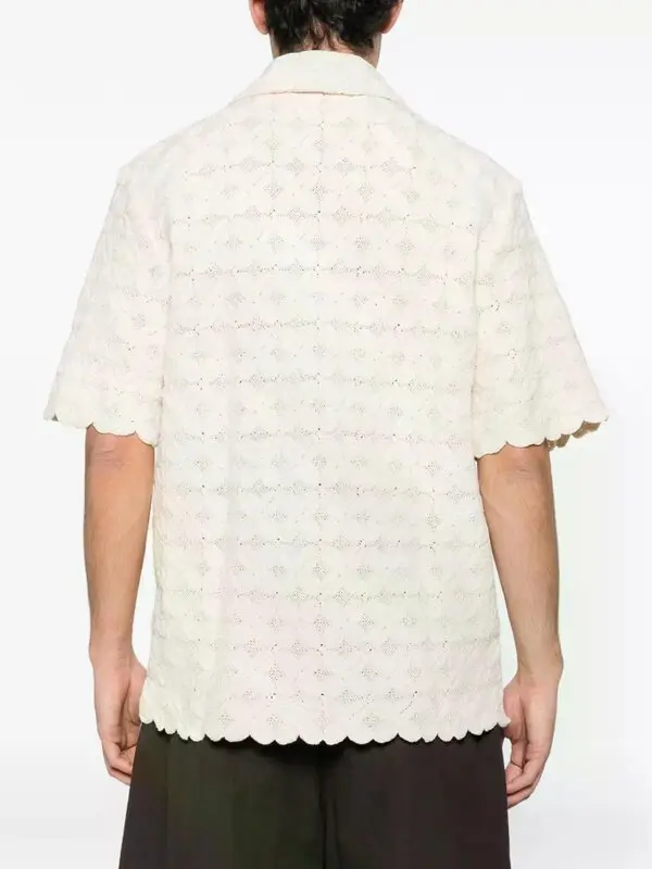 Sandro Cotton Broderie Anglaise Shirt - Neutrals