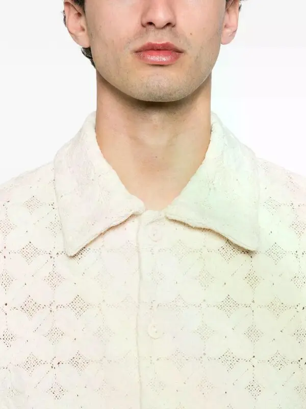 Sandro Cotton Broderie Anglaise Shirt - Neutrals