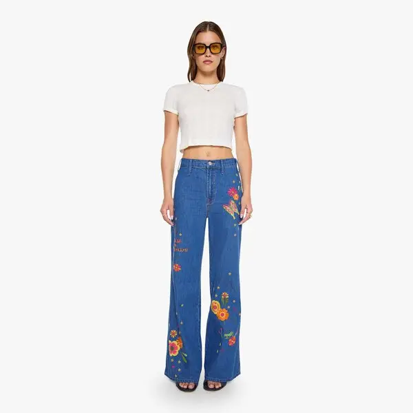 MOTHER The Heyday Hustler Roller Hodgepodge Jeans - Blue