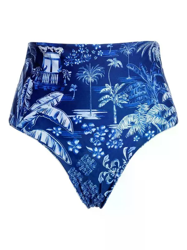 Agua Bendita High-waisted Print Bikini Bottom