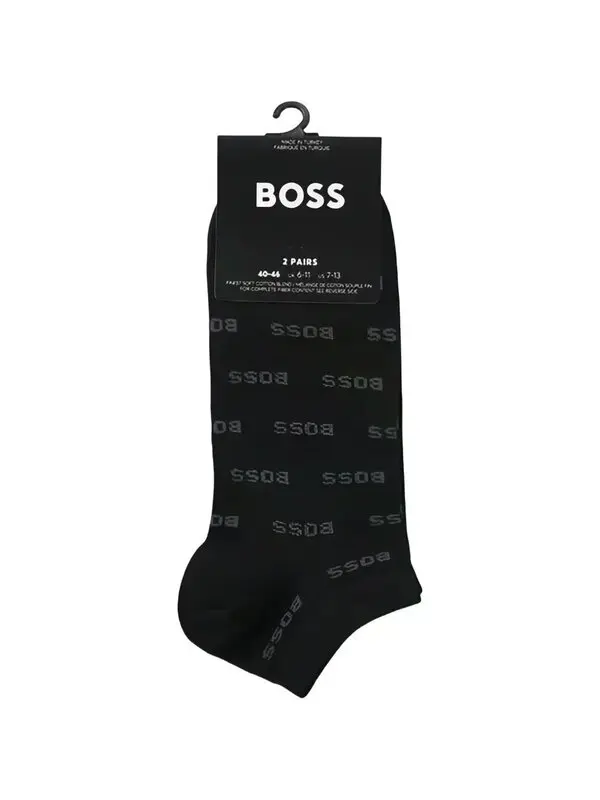 BOSS Logo Print Socks - Black