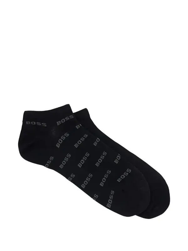 BOSS Logo Print Socks - Black